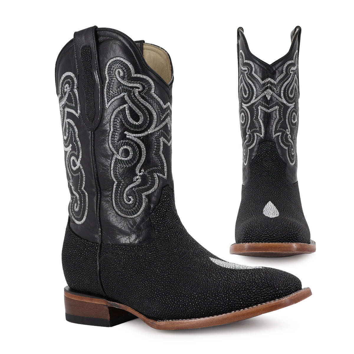 Bota Vaquera Bulldog Mantarraya Macho Negro