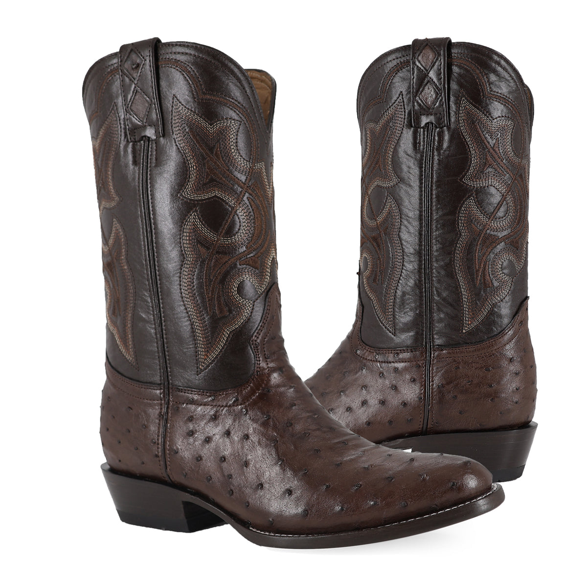 Bota Vaquera Oval Avestruz Cafe – Botas El Malcreado