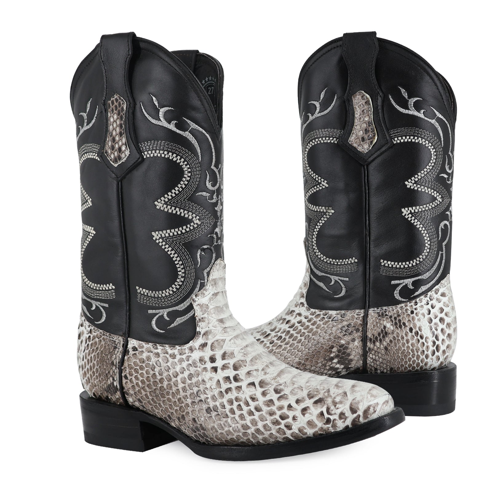 Bota Vaquera Oval Pitón Natural